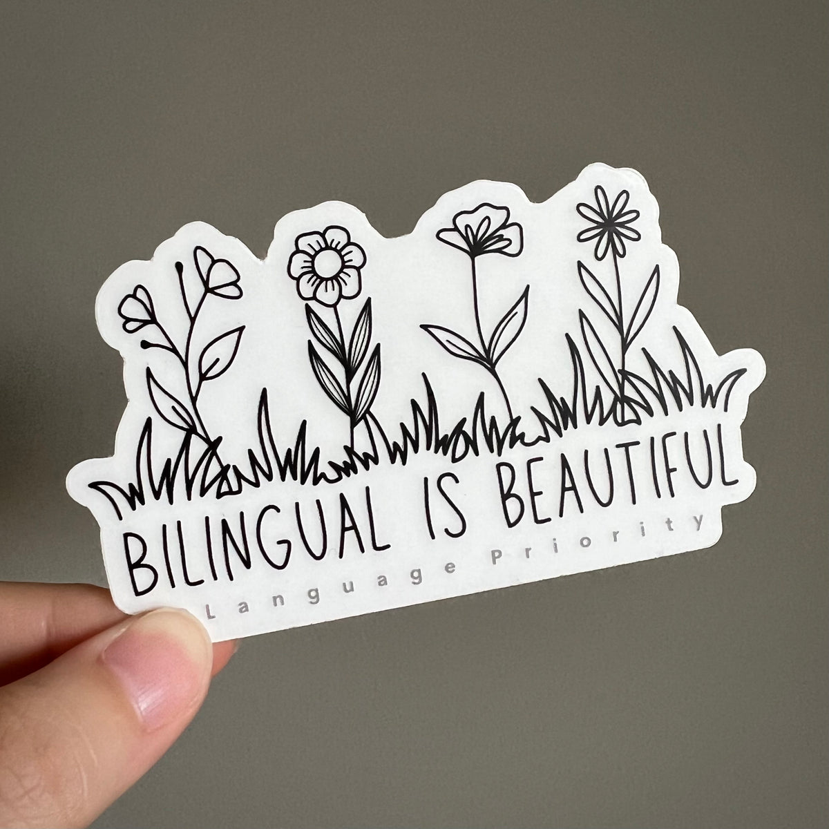"Bilingual is Beautiful" Sticker (Clear) – Language Priority