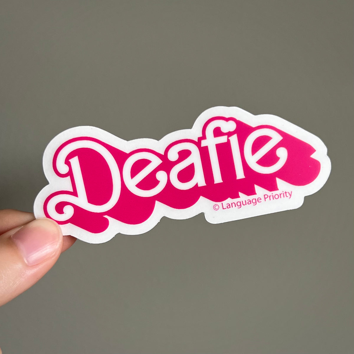 Deafie Sticker (Clear) – Language Priority