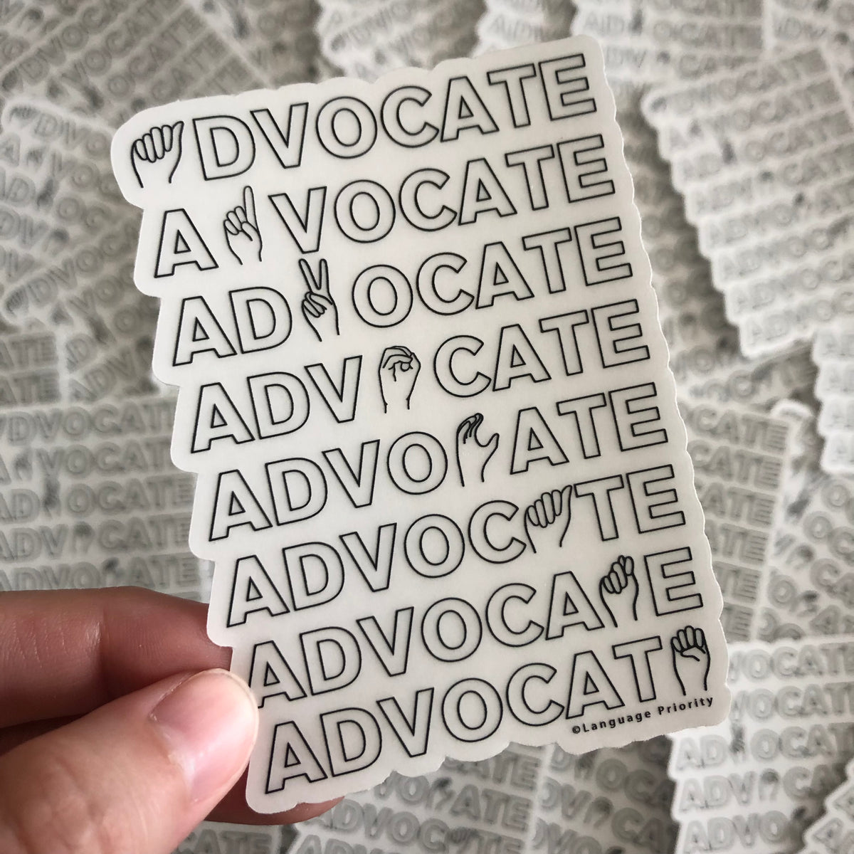 ADVOCATE Sticker (Clear) – Language Priority