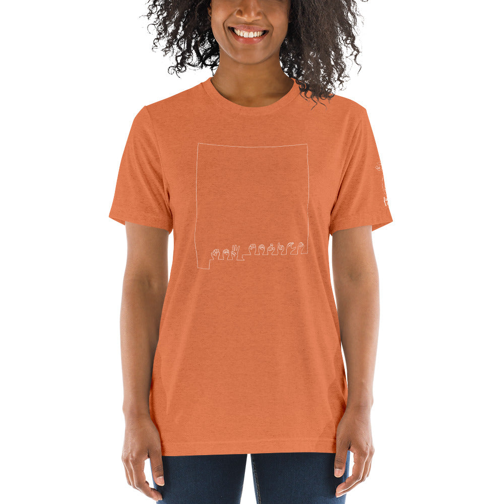 New Mexico (ASL Outline) Short Sleeve T-shirt – Language Priority
